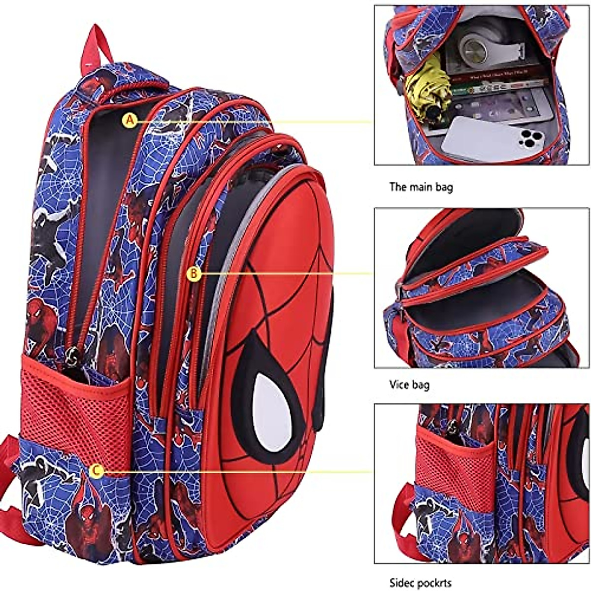 TKKUY 3D Backpack & Pencil Case Box Set, Large Adjustable Shoulder Strap Backpacks, Multi-Function Laptop Casual Bookbag 17"