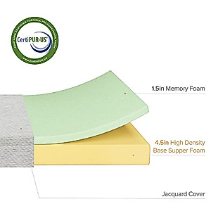 ZINUS 6 Inch Ultima Memory Foam Mattress / Pressure Relieving / CertiPUR-US Certified / Mattress-in-a-Box, Twin , Brown