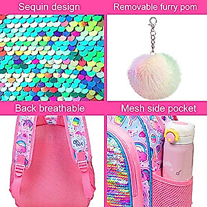 Unicorn Backpack for Girls, 12" Toddler Sequin Kids Bookbag, Cute Animal Preschool Kindergarten Schoolbag