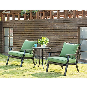QILLOWAY Outdoor/Indoor Deep Seat Cushions for Patio Furniture, All WeatherLawn Chair Cushion 24 x 24 inch 1 Set(Green)