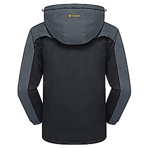 GEMYSE Men's Mountain Waterproof Ski Snow Jacket Winter Windproof Rain Jacket (Black,Small)