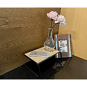 Pantry Shelf Cupboard Organizers Kitchen Cabinet, 2 Tier Stackable Organizers for Counter Pantry Storage Bathroom Bedroom Office Table Desk Space Saving Steel Frame Wooden Board Rust Resistant Black