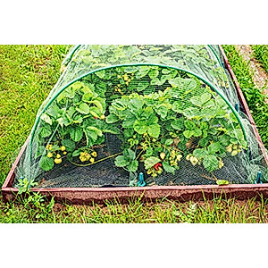 Extra Tall Metal Garden Hoops, Ohuhu 6 PCS Durable Thickened Greenhouse Hoop Rustproof Extra-Long 19.7"x38.6" Steel Tunnel with Splicing Stakes, Green House Arched Hoops for Raised Beds Fabric Netting