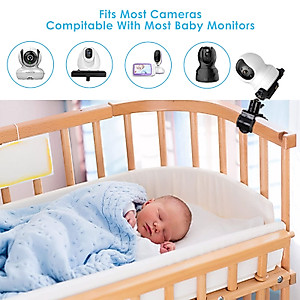 Baby Camera Monitor Mount Bracket, 360 Degrees Rotatable Adjustable Holder Flexible Camera Stand for Crib Nursery