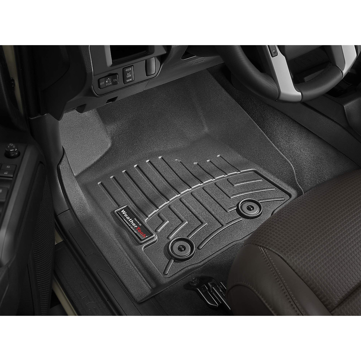 WeatherTech Custom Fit FloorLiners for Toyota Tacoma (Automatic) - 1st Row (4412991), Black