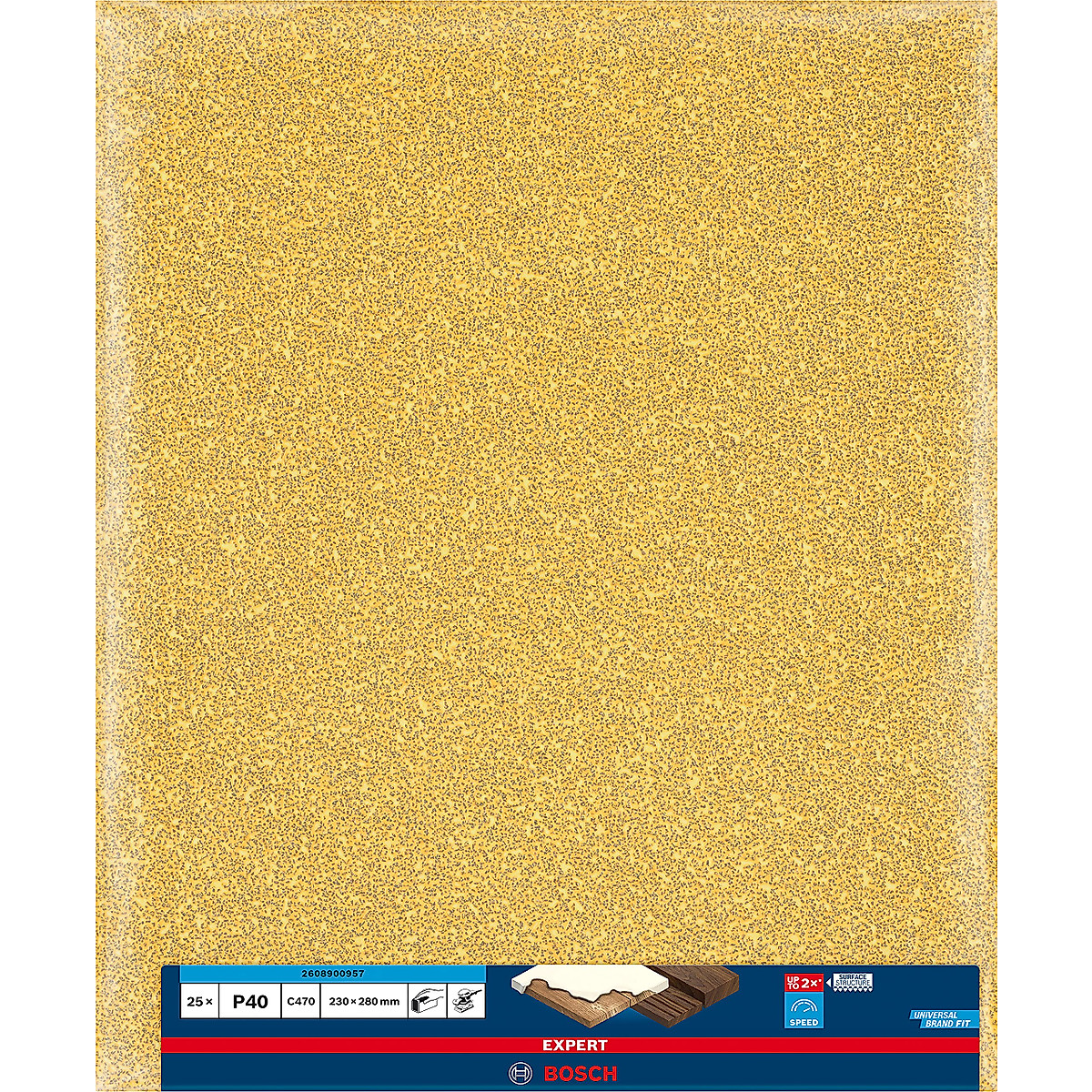 Bosch Professional 1x Expert C470 Sandpaper (for Hardwood, Paint on Wood, 230x280 mm, Grit 180, Accessories Hand Sanding)