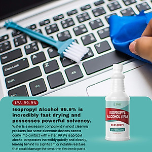 Jermee Isopropyl Alcohol (IPA) 99.9% Purity - USP/Medical Grade - Concentrated Rubbing Alcohol, Made in The USA - 128 oz
