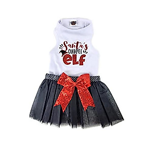 Santa's Cutest Elf Dog Costume, Dog Christmas Costume, Dog Christmas Outfit, Christmas Elf Dog Shirt, Clothes for Dogs (XL 20-28 lbs)