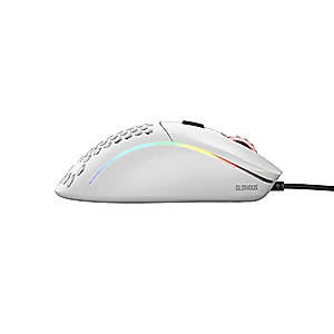 Glorious Gaming Mouse - Glorious Model D Honeycomb Mouse - Superlight RGB PC Mouse - 68 g - Matte White Wired Mouse