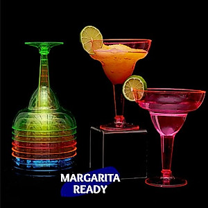 Party Dimensions Neon 12 Count Plastic Margarita Cup, 12-Ounce