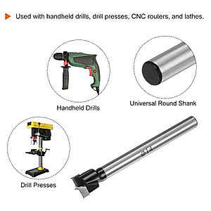 HARFINGTON Forstner Drill Bit 14mm (9/16") Tungsten Carbide Wood Forstner Bit Opener Cutter for Hinge Hole Drilling Woodworking, Black