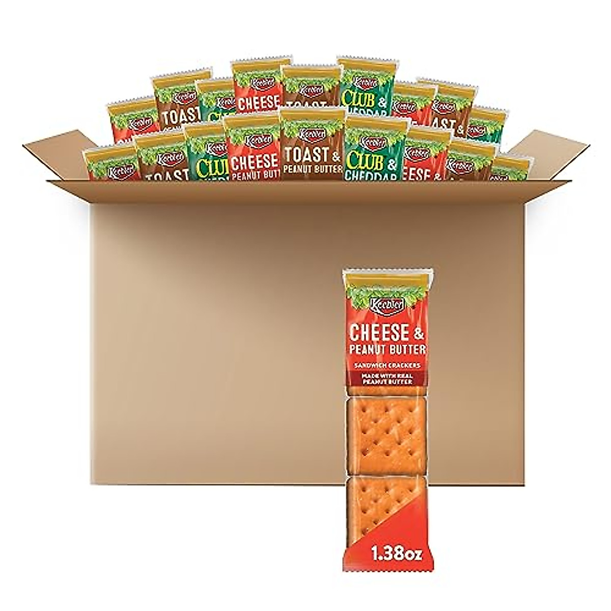 Keebler Sandwich Crackers, Single Serve Snack Crackers, Lunch Snacks, Variety Pack (45 Packs)