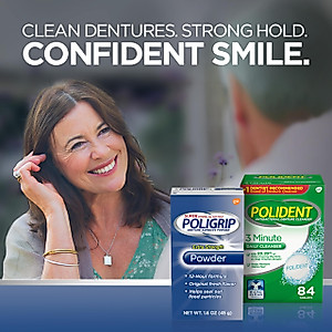 Super Poligrip Extra Strength Denture And Partials Adhesive Powder, 1.6 Ounce