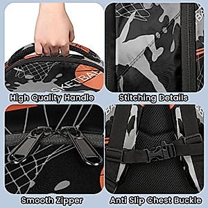 OSAM SPACE School Backpack, Basketball Player Student Backpack for Boys Girls BookBag Laptop Bags Casual Daypack College Travel Bag for Men Women with Reflective Strip