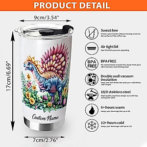 Kentrosaurus Gifts, Personalized Tumbler with Kentrosaurus Dinosaur Animal’s Name – Custom Cup for DinoSaur Lovers, Gift for Women, Men, Gift for Birthdays & Christmas, 20oz Steel Coffee Cup Bpiiwr