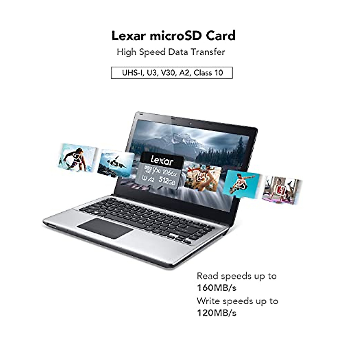Lexar Professional 1066x 512GB microSDXC UHS-I Card w/ SD Adapter, C10, U3, V30, A2, Full HD, 4K UHD, Up to 160MB/s Read, for Action Cameras, Drones, High-End Smartphones, Tablets (LMS1066512G-BNANU)