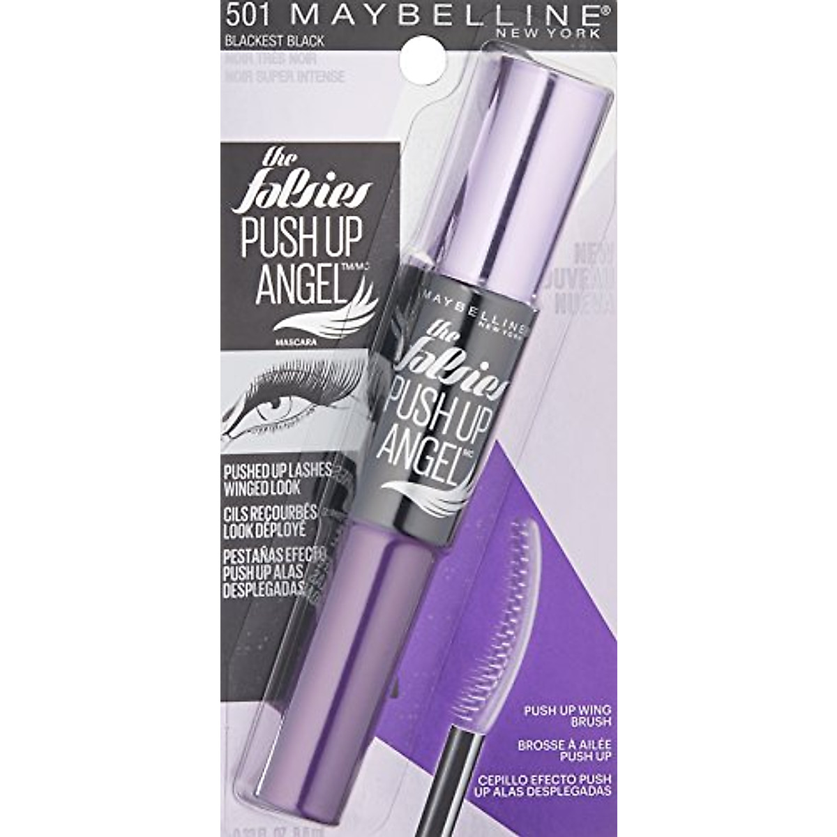 Maybelline Volum' Express Falsies Push Up Angel Washable Mascara, Blackest Black, 1 Count