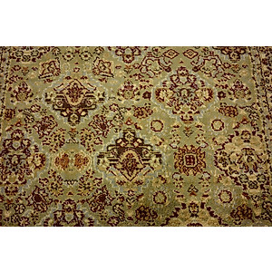 Unique Loom Voyage Collection Traditional Oriental Classic Intricate Design Area Rug, 4' 1" Square, Light Green/Cream