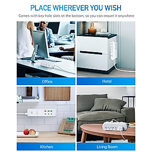 PD 20W Surge Protector, 10 Outlets and 3 USB C&3 USB A Ports, 6ft Extension Cord, Overload Protection, Desktop High-Speed Charging Station Power Bar for iPhone 14, 1875W/15A, 4500J