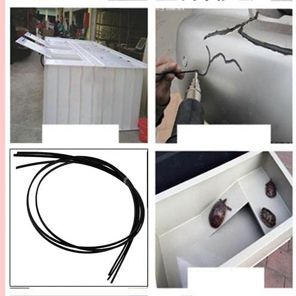 Othmro 10Pcs 3.28ft ABS Plastic Welding Rods, Blue 1/5"x1/68" (WxTHK) ABS Plastic Shell Repair Rods Welder Sticks for Daily Plastic Repair, Car bumper Plastic Repair, Hot Air Gun