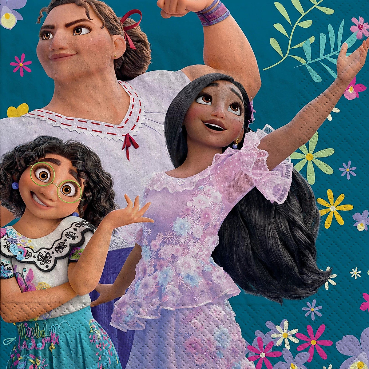 Encanto Birthday Party Supplies Bundle Pack for 16 includes Lunch Plates, Cups, Napkins, Table Cover