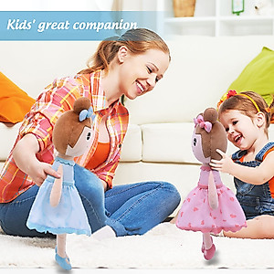 Conzy Stuffed Baby Doll Gifts for Girl 44CM Super Soft Buddy Cuddly Baby Girl Plush Toy Gifts wtih Gift Bag 17.3 Inches in Standing (Pink)