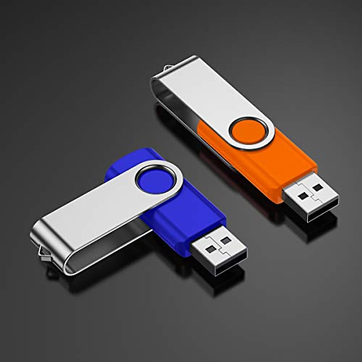 64GB Flash Drive, JEVDES 3 Pack Swivel Data Storage USB Flash Drive USB 2.0 Flash Drive Thumb Drives with LED Indicator, Jump Drive Zip Drive Memory Sticks (3 Mixed Color with Lanyards)
