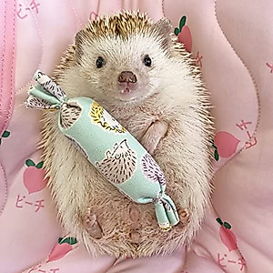 Ymid Select 4 Pcs Hedgehog Mini Pillows Small Animal Toys Habitat Decor Cage Accessories Hedgehog Supplies Photo Props Toy for Ferret ,Rabbit,Bird,Parrot,Mouse,Chinchilla, Rat,Gerbil,Dwarf Hamster