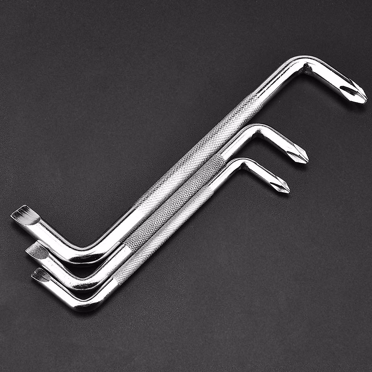 Offset Screwdriver Set, Angle Screwdriver, Hand Tools for Electricians, 3Pcs Right Angle Double Head Z shaped Offset Screwdriver Set