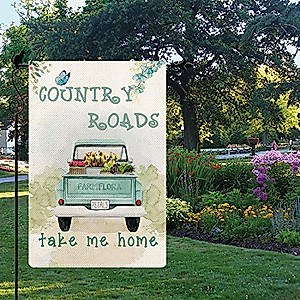 Gormcore Country Road Take me Home Garden Flag Spring Summer Garden Flag Vertical Double Sided Rustic Farmland Burlap Yard Lawn Outdoor Decor 12.5x18
