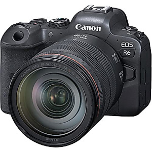 Canon EOS R6 Mirrorless Digital Camera with 24-105mm f/4L Lens (4082C012) + 4K Monitor + Canon EF 50mm Lens + Pro Headphones + Mount Adapter EF-EOS R + Pro Mic + 2 x 64GB Tough Card + More (Renewed)