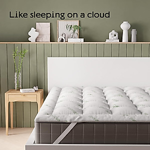 Ultra Soft Twin Mattress Topper - Viscose Made from Bamboo Mattress Pad for Back Pain Relief - Naturally Cooling for Hot Sleepers - Machine Washable