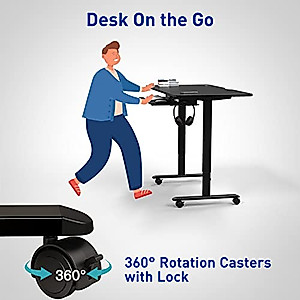 WOKA Electric Standing Desk Adjustable Height 48x24 in with Memory Controller, Ergonomic Motorized Standing Desk with Keyboard Tray, Rising Desk for Home Office Sit Stand Desk