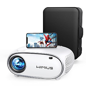 4K Projector with WiFi and Bluetooth 5.2, WiMiUS Newest P60 480 ANSI Lumens Portable Projector Dust Proof Supports 4P/4D Keystone, 50% Zoom, PPT, 200000H LED for Smartphone, Laptop, PS5, TV Stick