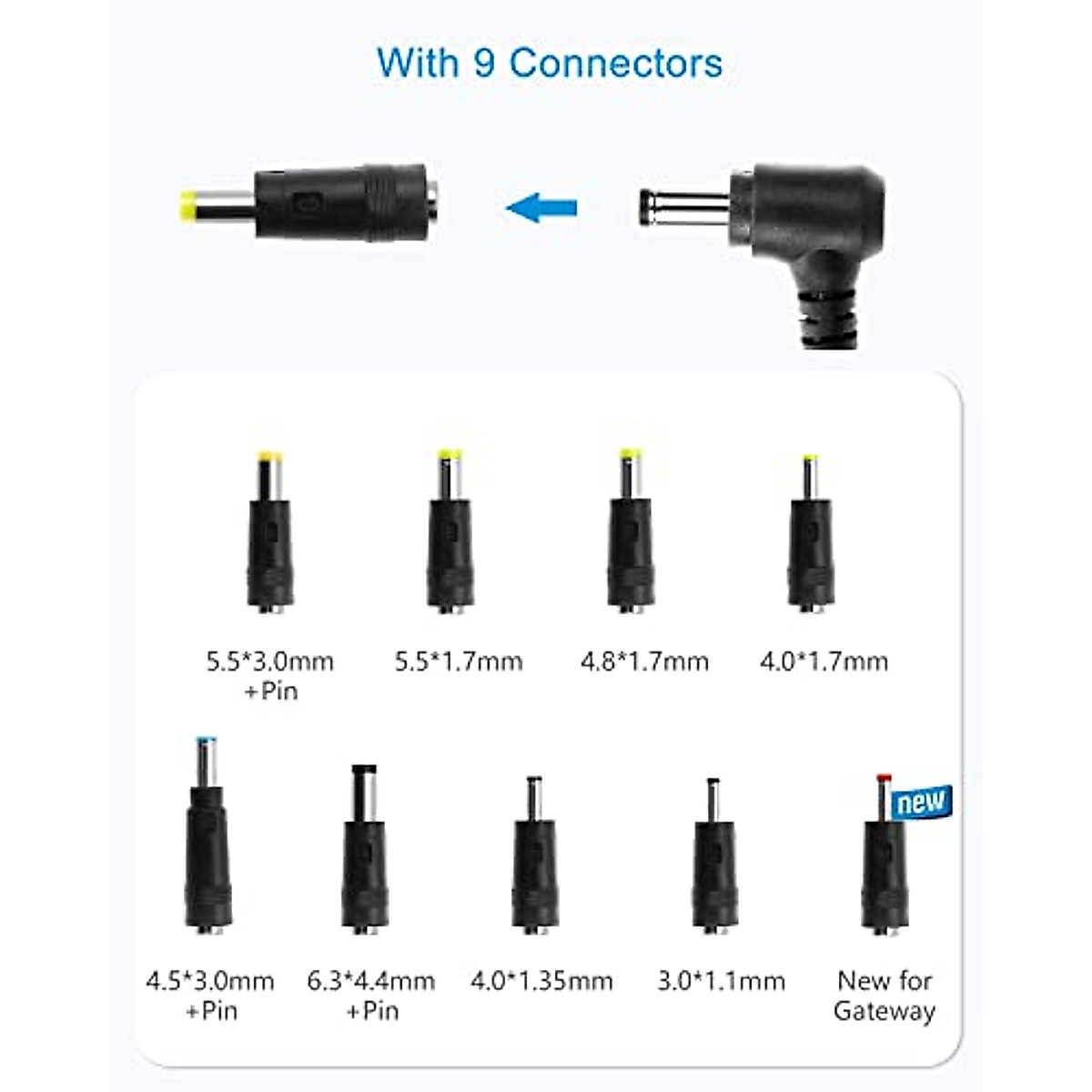 ALITOVE 65W 45W 33W Universal Laptop Charger,19V 3.42A-1.7A Monitor Power Supply Cord for Samsung LG TV HP Monitor Acer Spire Spin Chromebook Toshiba Satellite ASUS Gateway Harmon Kardon Speaker