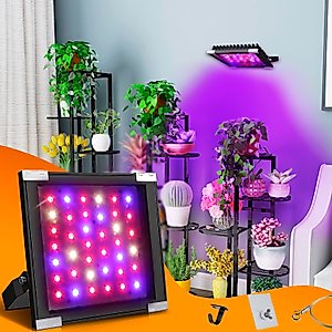 Dommia Plant Lights for Indoor Plants 350W Advanced Spectrum Wall-Attached Hanging Refugium Light for Aquarium Hydroponics Succulents Bonsai Blooming Veg Grow Lights for Seed Starting