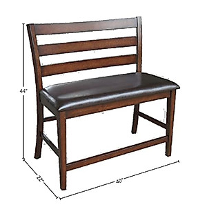 Intercon Kona Ladder Back Bench with PU Seat, 24"