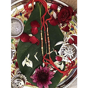 Set of 3 Rakhi for Brother Beds Multicolor Thread Mauli Bracelet Friendship Band for Festive Pooja Raksha bandan Bhai Bhaiya Bro Sister Wristbands Handmade for Men and Boys