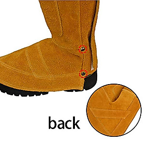 NEWCOMDIGI Welder Shoe Protector, Long Calf Protectors, Heat and Abrasion Resistant Welding Spats Shoes Cover, Welder Thick Protection Boot Cover