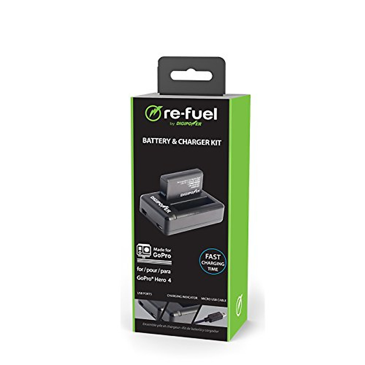 Re-Fuel Dual Port Battery & Charger kit for GoPro Hero4 - GoPro Hero 4 Black/Silver Battery Charger