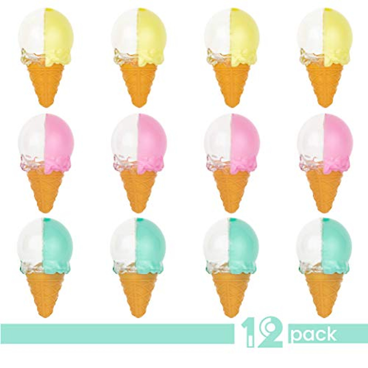 Hammont Ice Cream Shaped Acrylic Candy Boxes - 12 Pack - 2.36"x4.33" - Perfect for Weddings, Birthdays, Party Favors and Gifts | Designer Cute Clear Lucite Plastic Treat Containers