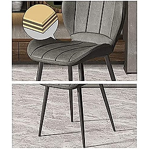 Chairs Chairs Set of 2 Dining Chairs withSeat and Cushioned Backrest Leisure Chairs with Metal Legs for Dining Room and Dining Chairs (Color:Green)