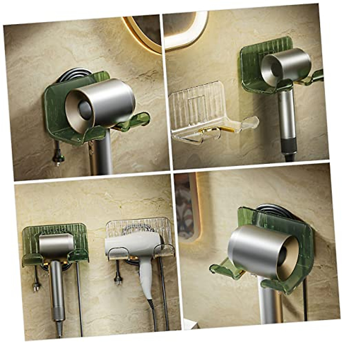 Homoyoyo 2pcs Hair Dryer Holder V Hair Dryer Hanging Shelf Toiletries Organizer Blow Dryer Holder Rack Wall Mounted Hair Dryer Rack Bathroom Blow Dryer Rack Storage Bracket Organizer