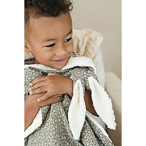 Leyl&Ari Plush Lovey, Bunny Ear Security Blankie, Soft Premium Quality, Gender Neutral Unisex Gift, Made in USA
