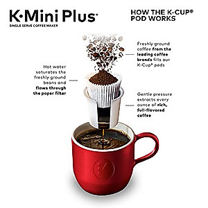Keurig K-Mini Plus Coffee Maker, Single Serve K-Cup Pod Coffee Brewer, 6 to 12 oz. Brew Size, Stores up to 9 K-Cup Pods, Studio Gray