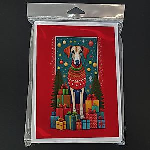 Caroline's Treasures DAC3034GCA7P Azawakh Hound Holiday Christmas Greeting Cards Pack of 8 Blank Cards with Envelopes Whimsical A7 Size 5x7 Blank Note Cards