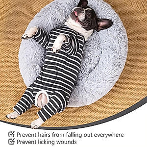 Paipeper Dog Surgery Recovery Suit for Female Male Puppy,Dog Bodysuit Long Sleeve Prevent Shedding and Licking Wound,Dog Pajamas,E-Collar Cone Alternative(Black White Stripe-m)