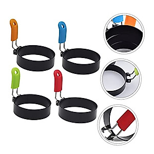 NAMOARLY 4pcs Fried Egg Mold Egg Cooker Mold Egg Shaper Egg Cooking Mold Circle Egg Ring Non-stick Frying Pan Pancakes Molds Grilling Accessories Bbq Accessories Iron Spray Non Stick