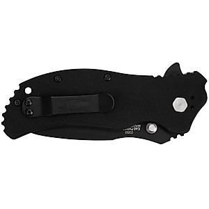 Zero Tolerance 0350 Folding Pocket Knife; 3.25” S30V Stainless Steel Blade with Black Tungsten DLC Finish; Textured G-10 Handle Scales, SpeedSafe Assisted Opening, Liner Lock, Quad-Mount Clip; 6.2 OZ.