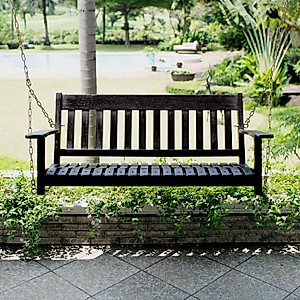 Cambridge Casual Solid Wood Bentley Porch Swing, Black